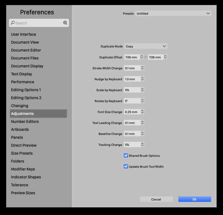 Change width/height by 10 using SHIFT | VectorStyler